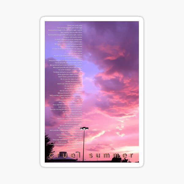 "Cruel Summer Taylor Swift" Sticker for Sale by EckartScholz | Redbubble