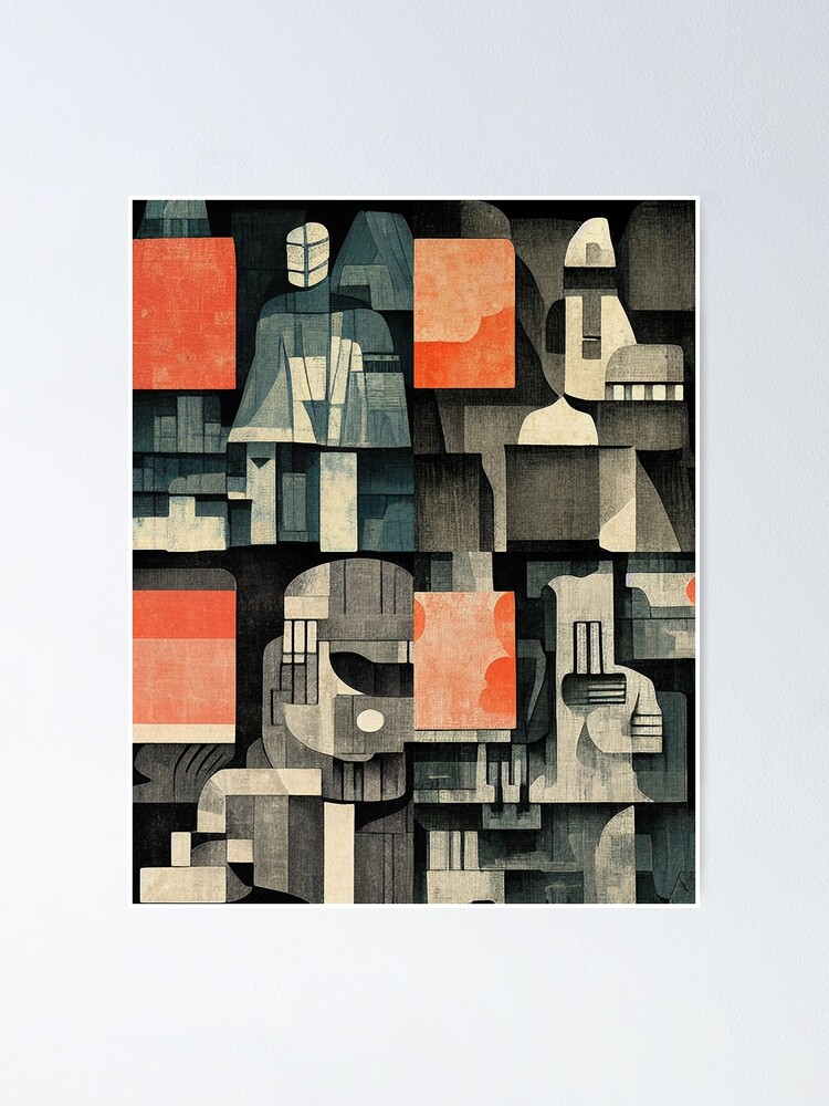 "Cubism in Shades of Grey" Poster for Sale by JonHerrera | Redbubble