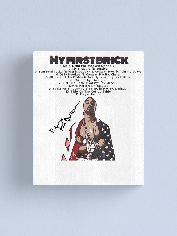 "My First Brick Lyric" Canvas Print for Sale by BurkharWinter | Redbubble