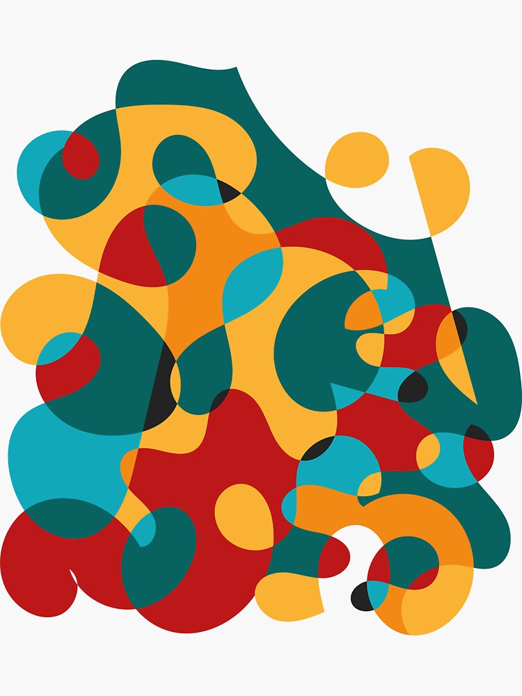 "Surreal Shapes (Miro Inspired)" Sticker for Sale by Texterns | Redbubble