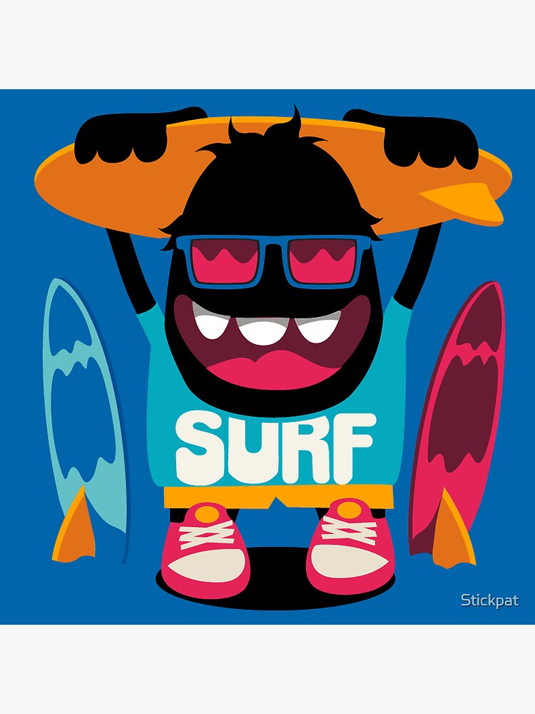 "Surf Monster" Sticker for Sale by Stickpat | Redbubble