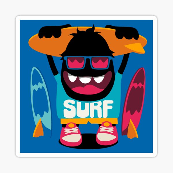 "Surf Monster" Sticker for Sale by Stickpat | Redbubble
