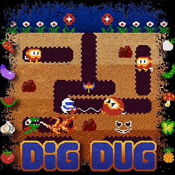 "Birthday Girl Dig Dug Computer Gaming Vintage Style " Sticker for Sale ...