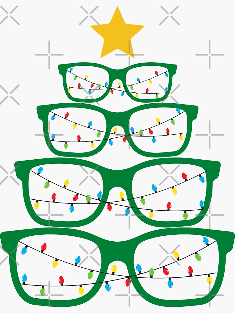 "Optician Eyeglasses Christmas Tree " Sticker for Sale by Comfychic ...