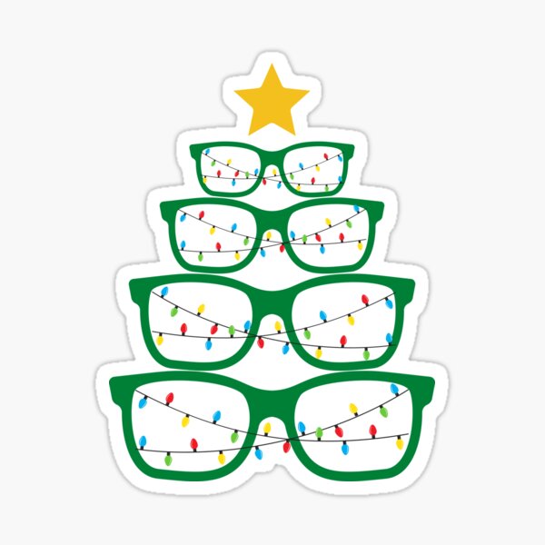 "Optician Eyeglasses Christmas Tree " Sticker for Sale by Comfychic ...