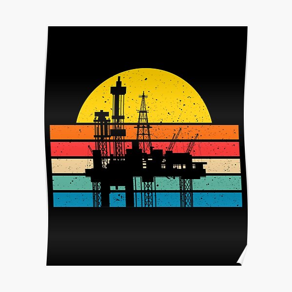 Póster «Retro Oil Well Pumpjack Oilfield Worker Oil Rig Oilman» de ...