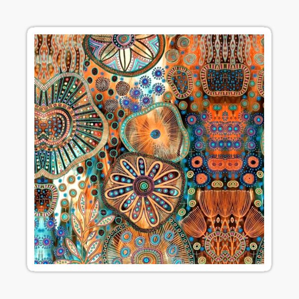 " Aboriginal australian vintage floral dot art" Sticker for Sale by ...