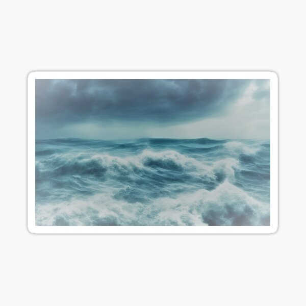 "Storm in the Ocean" Sticker for Sale by CoolDesign2000 | Redbubble