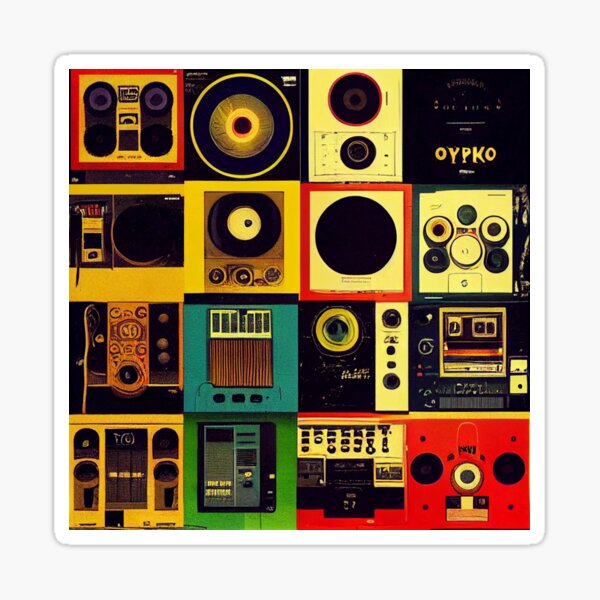 "Vintage Records" Sticker for Sale by orange-teal | Redbubble