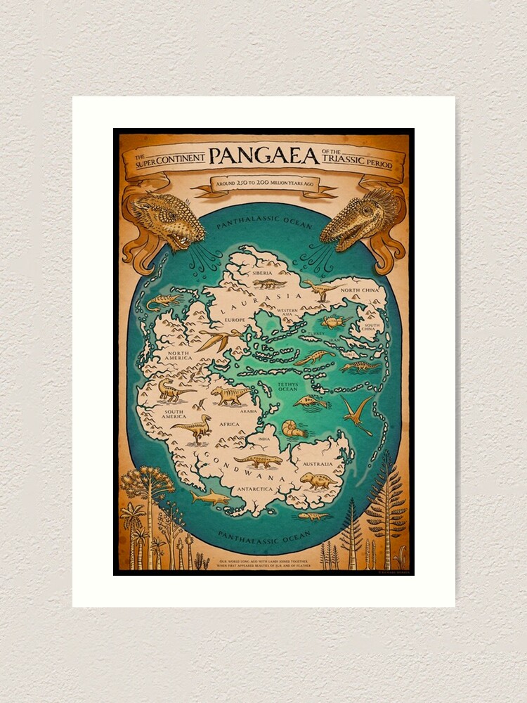 "Map of the supercontinent Pangaea" Art Print for Sale by frankhick ...