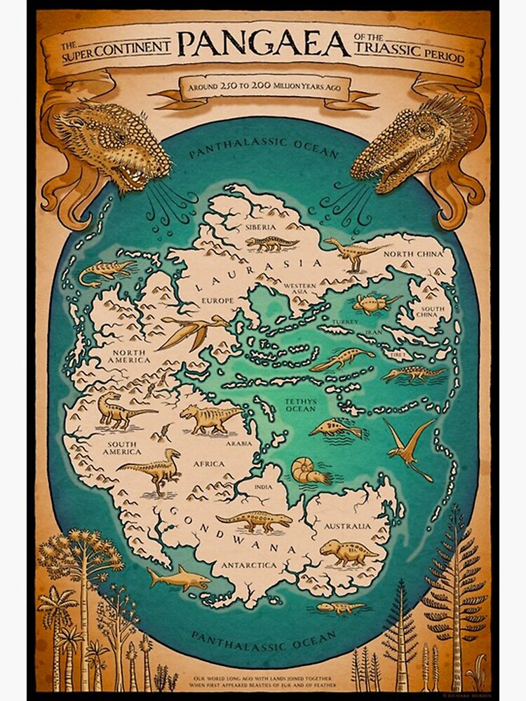 Map of the supercontinent Pangaea Premium Matte Vertical Poster sold by ...