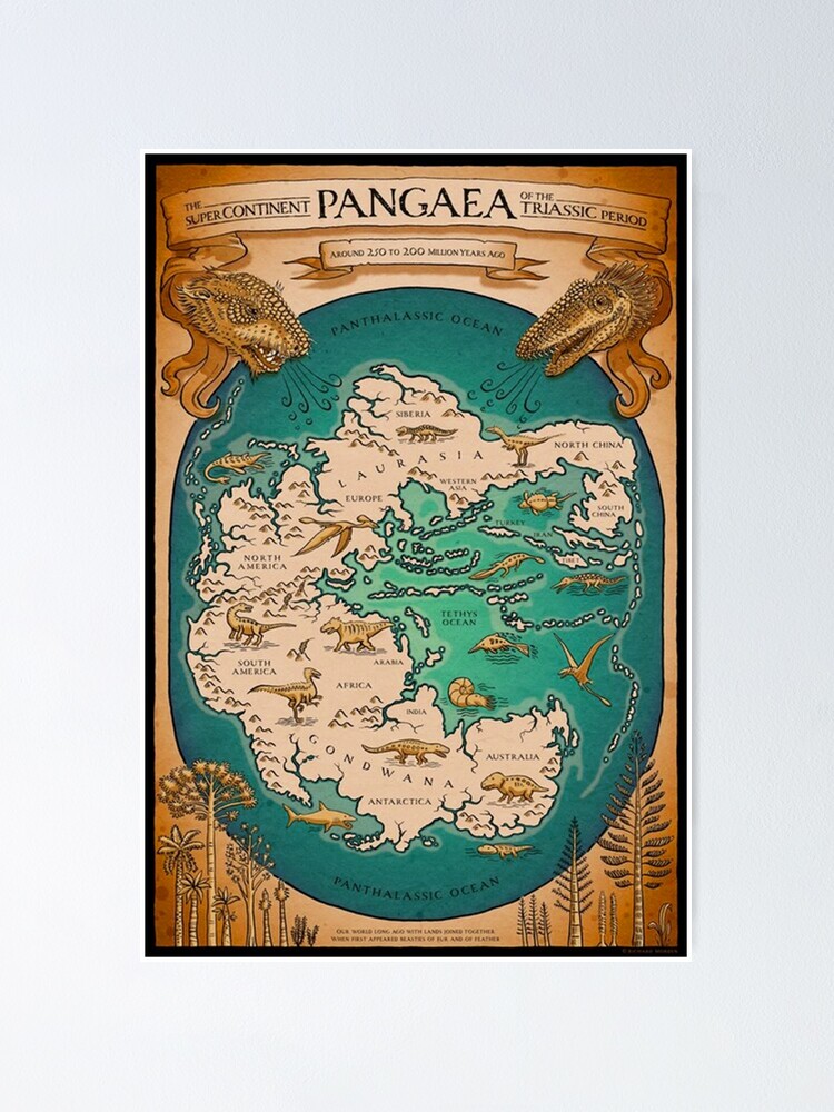 "Map of the supercontinent Pangaea" Poster for Sale by frankhick ...
