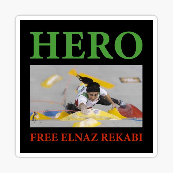 "Free Elnaz Rekabi Hero Iran Protests" Sticker for Sale by Heartworx ...