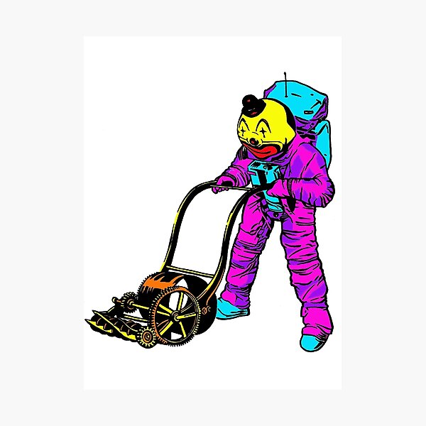 Lámina fotográfica «Astronauta Clown Mower» de Clownmower | Redbubble