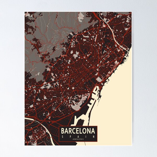"Barcelona City Map of Spain - Vector" Poster for Sale by deMAP | Redbubble