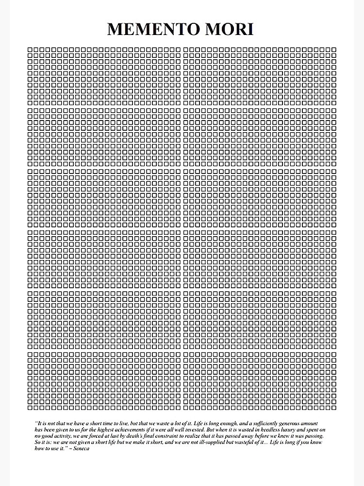 "Memento Mori Life Calendar Print" Poster for Sale by perkinsjames ...