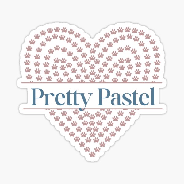 Pretty Pastel Please Design Featuring A Cute Pastel Coloured Heart With Cat Print Paws Sticker