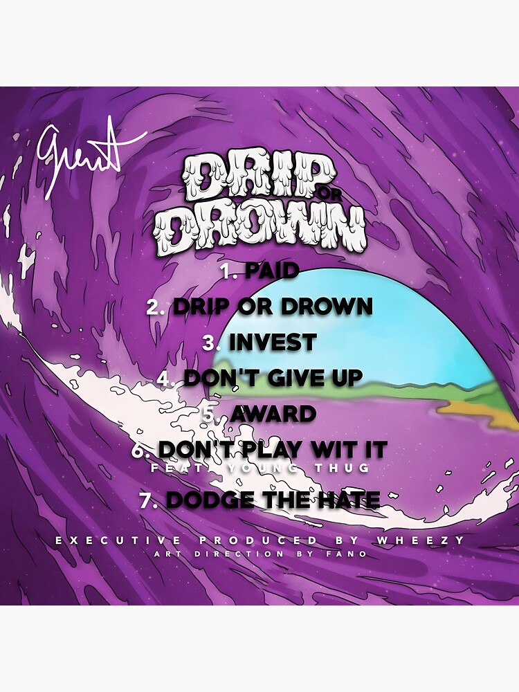 "Drip or Drown 2 purple" Sticker for Sale by ReinhardtKunt | Redbubble