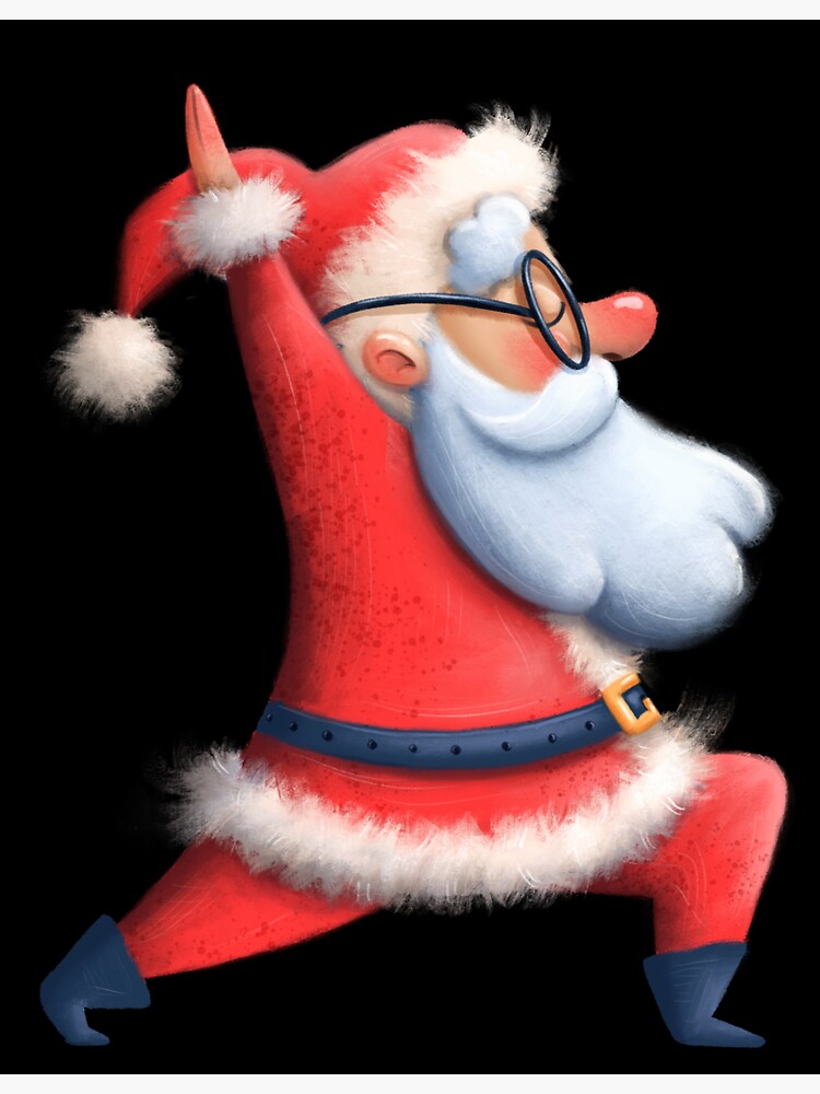 "Stretching Santa Clause" Sticker for Sale by BuddingRosecom | Redbubble