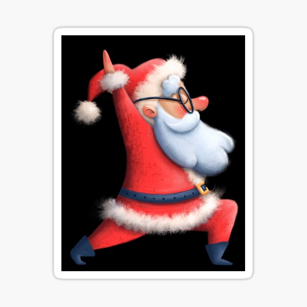 "Stretching Santa Clause" Sticker for Sale by BuddingRosecom | Redbubble