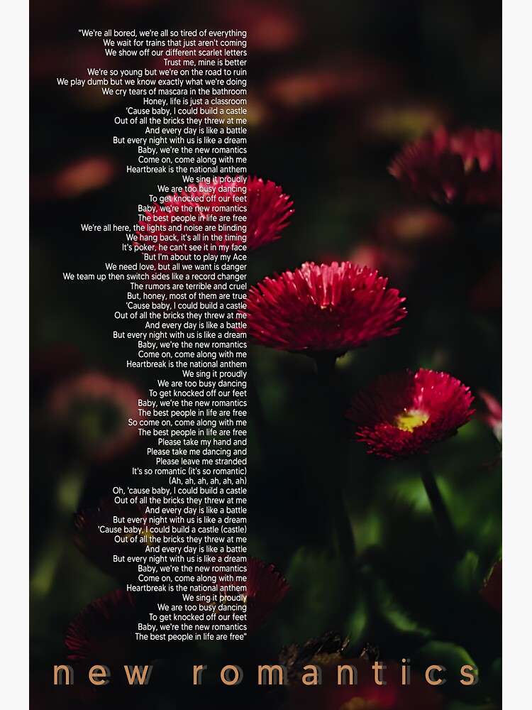 "New Romantics Taylor Swift 1989" Sticker for Sale by EckartScholz ...