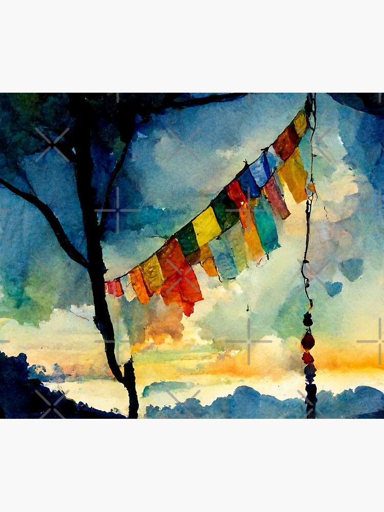 "Tibetan Prayer Flag" Sticker for Sale by LNJ-Design | Redbubble