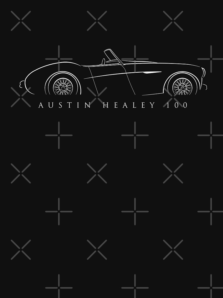 "Austin Healey 100 - profile stencil, white" T-shirt for Sale by mal ...