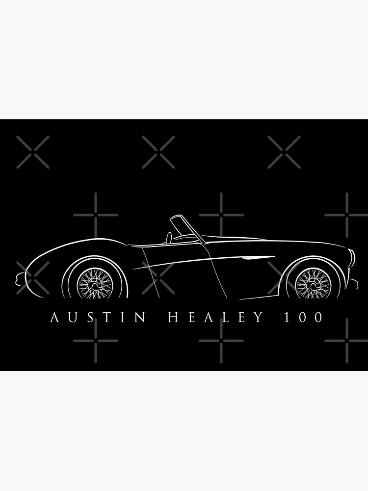 "Austin Healey 100 - profile stencil, white" Poster for Sale by mal ...