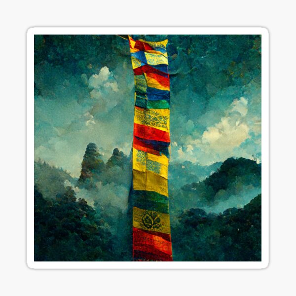 "Tibetan Prayer Flag" Sticker for Sale by LNJ-Design | Redbubble