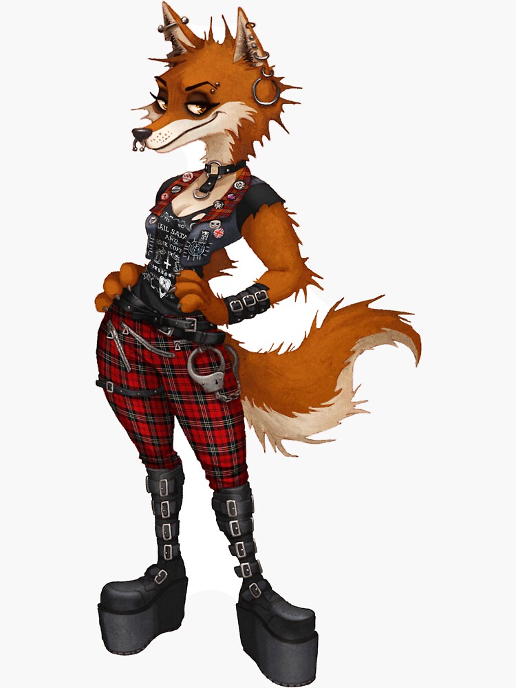 "Punk Fox Celeste" Sticker by mdashow | Redbubble