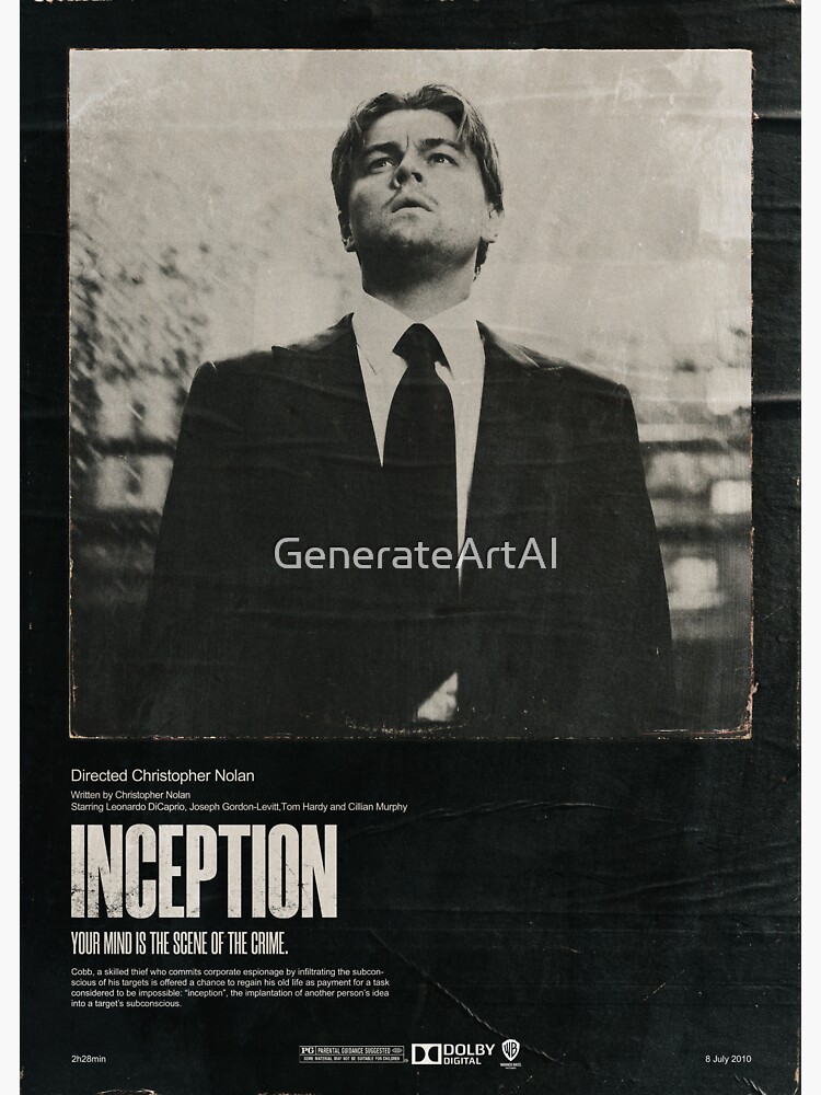 "Inception Vintage Movie " Sticker for Sale by GenerateArtAI | Redbubble