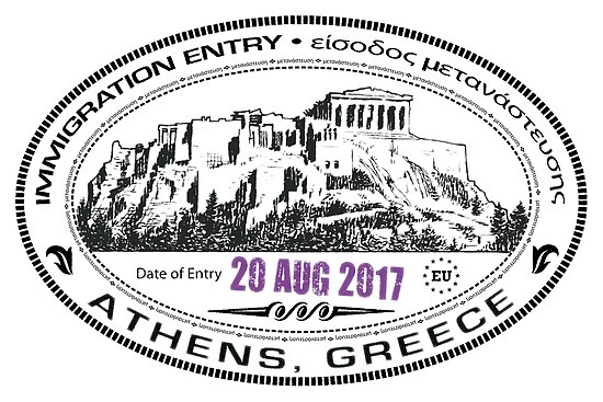 "Passport Stamp - Athens, Greece" Posters by Eric Hwang | Redbubble