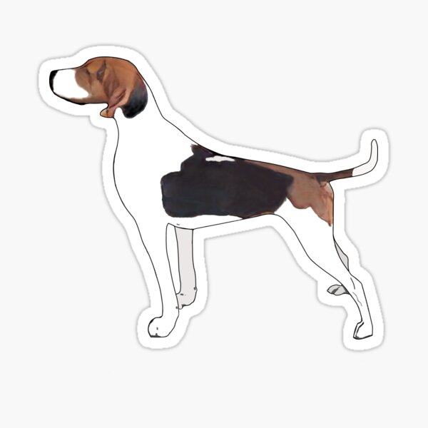 "Treeing Walker Coonhound colorful silhouette for dog lovers" Sticker ...