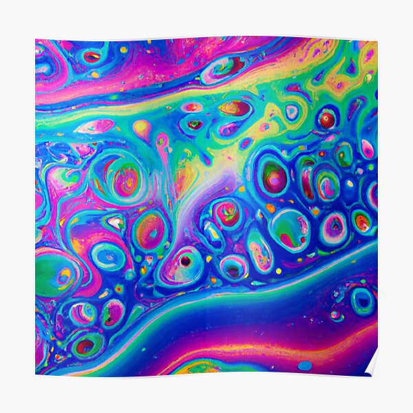 "trippy rainbow psychedelic liquid texture " Poster for Sale by ...