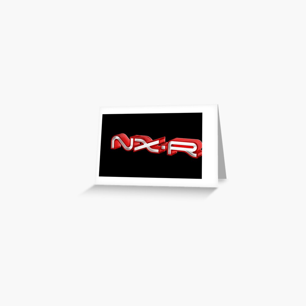 "Nissan NX Coupe, NXR, NX1600, NX2000, 100NX Retro Logo" Greeting Card ...