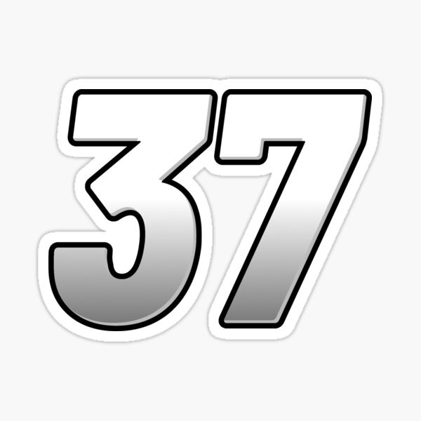 "Racing Number 37" Sticker for Sale by dennystee | Redbubble