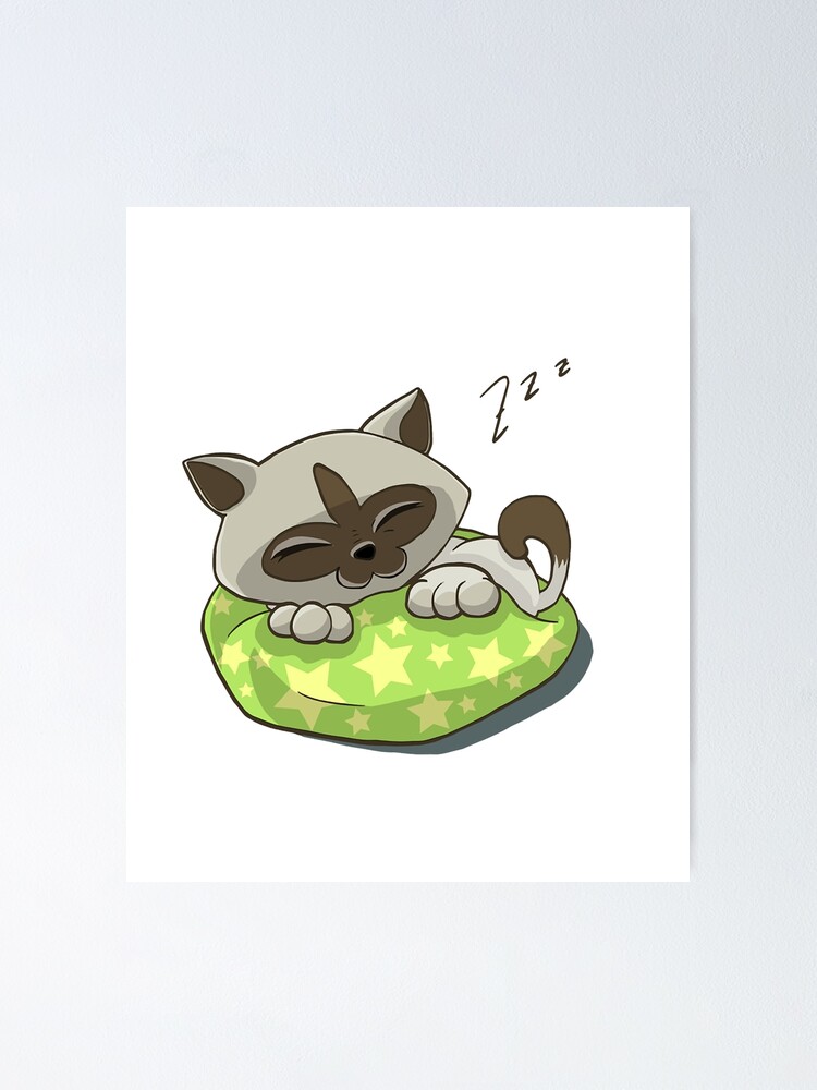 "Sleeping Hunk Cat Kitten Kitty Version" Poster for Sale by ...