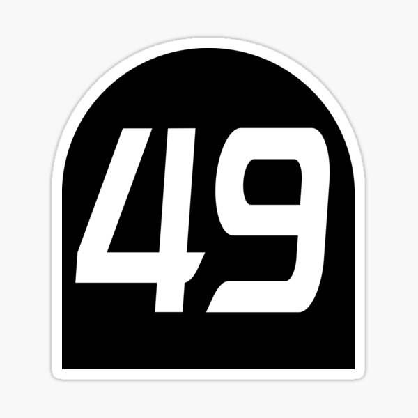 "Number 49" Sticker for Sale by NumbersFort | Redbubble