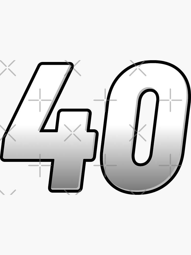 "Racing Number 40" Sticker for Sale by dennystee | Redbubble