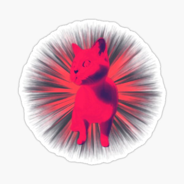 " cat with red neon background" Sticker for Sale by TjsDesignsnMore ...