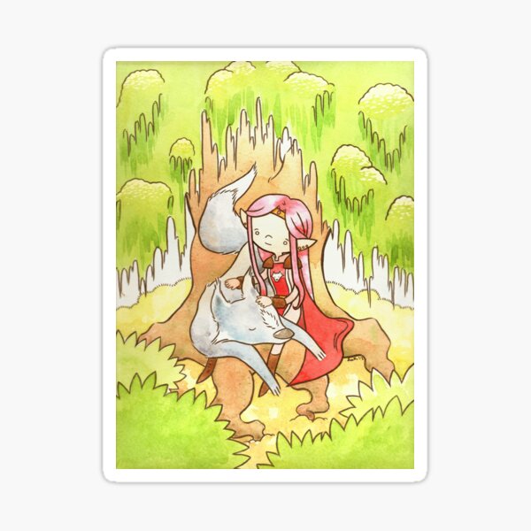 "A Girl and Her Wolf" Sticker by DinobotTees | Redbubble