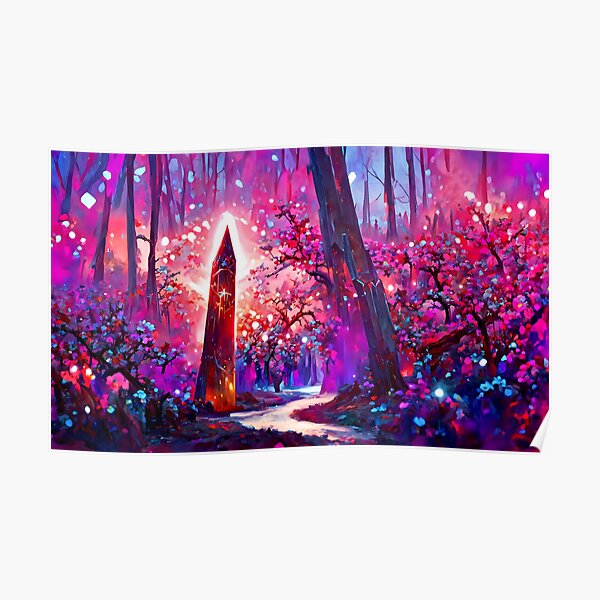 "A Guiding Pillar marks the path through the fairy forest" Poster for ...