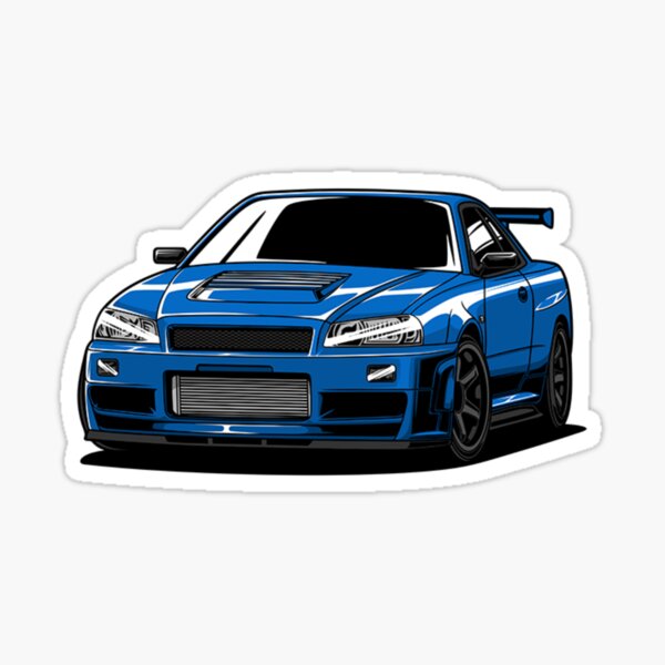 "Nissan R34 Skyline JDM" Sticker for Sale by Daroner | Redbubble