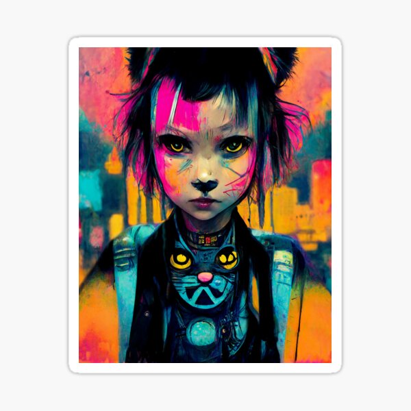 "Cat Girl - Animorph kids" Sticker for Sale by By-Sarah | Redbubble