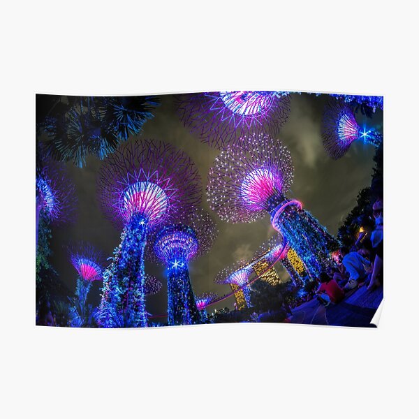 "Gardens by the bay supertrees" Poster for Sale by aaronchoi | Redbubble