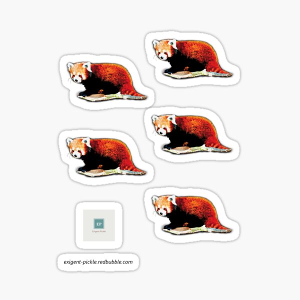 "8-bit Red Panda Sticker Sheet" Sticker for Sale by exigent-pickle ...