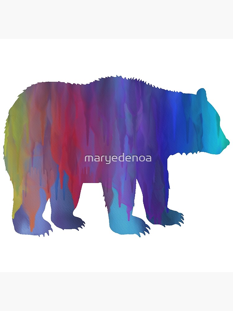 "Rainbow Watercolor Dripping Bear" Art Print for Sale by maryedenoa ...
