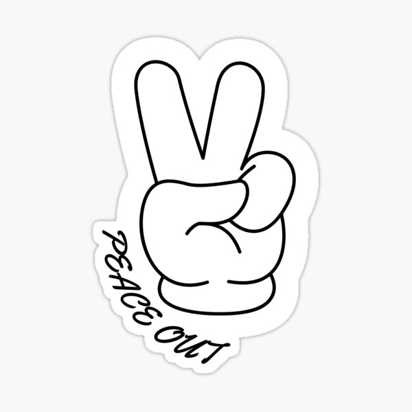 "Peace out" Sticker for Sale by GirlbossHQ | Redbubble