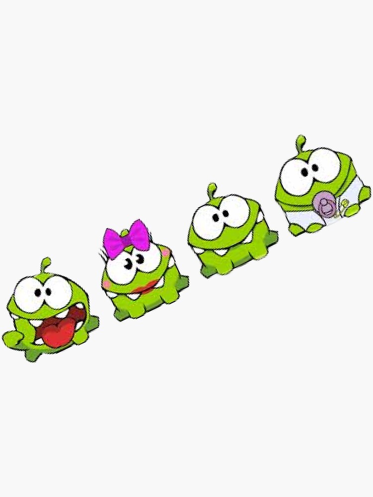 "om nom nom ,designs." Sticker for Sale by Denislov | Redbubble