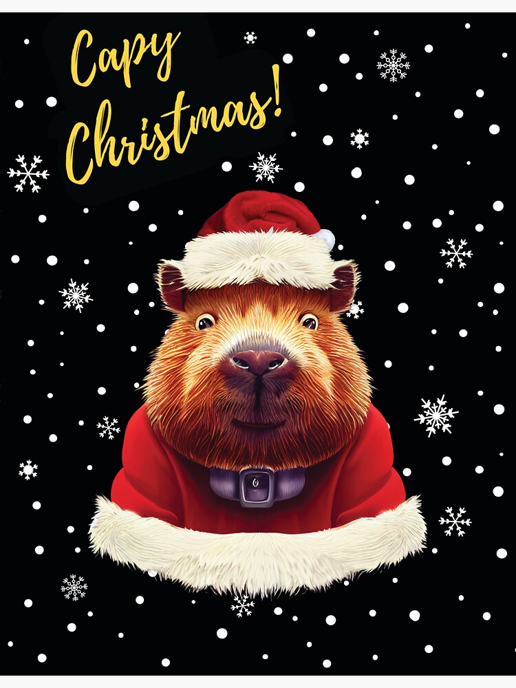 "Capy Christmas - Capybara dressed as santa" Sticker for Sale by ...